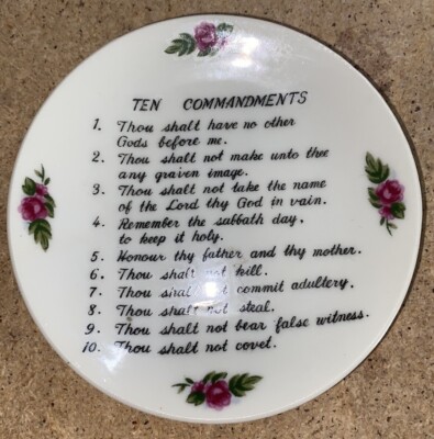 Mini Ten Commandments Decorative Plate | eBay