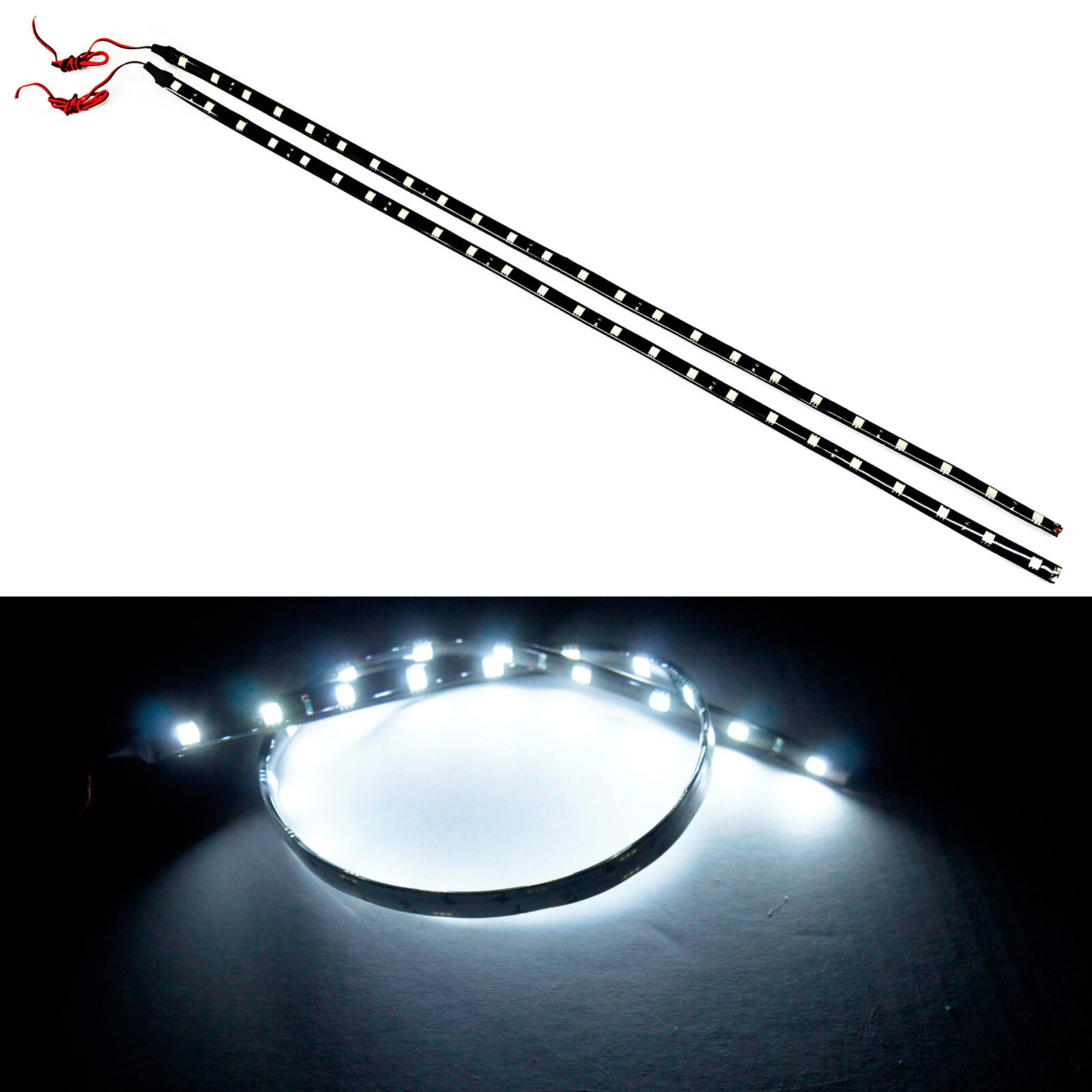 G4 AUTOMOTIVE 2x 24in 60cm Flexible LED Strip 5050 Car Under Dash Light ...