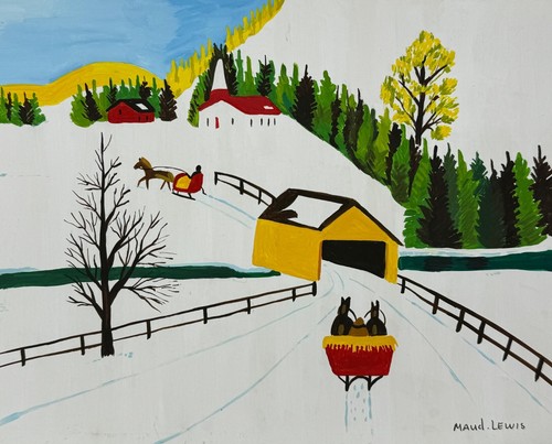 Maud Lewis (Handmade) Mixed Media Paper Painting Signed and Stamped | eBay