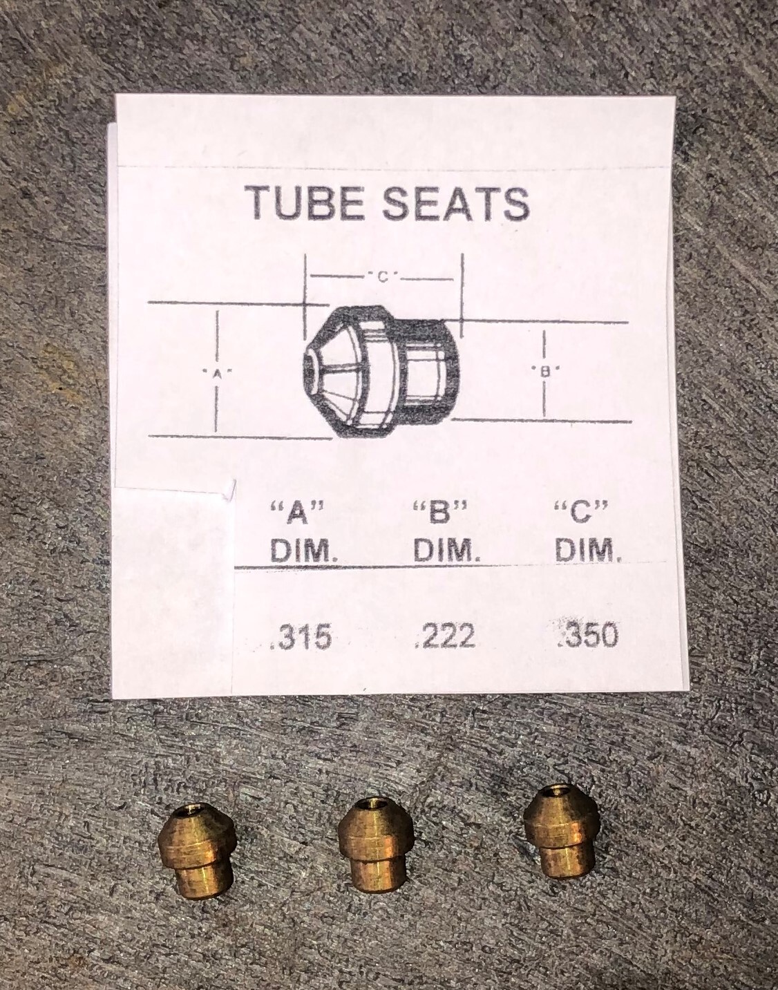 Corvette Rear Brake Caliper Brass Tube Seats, 1965 - 1982, set of three ...