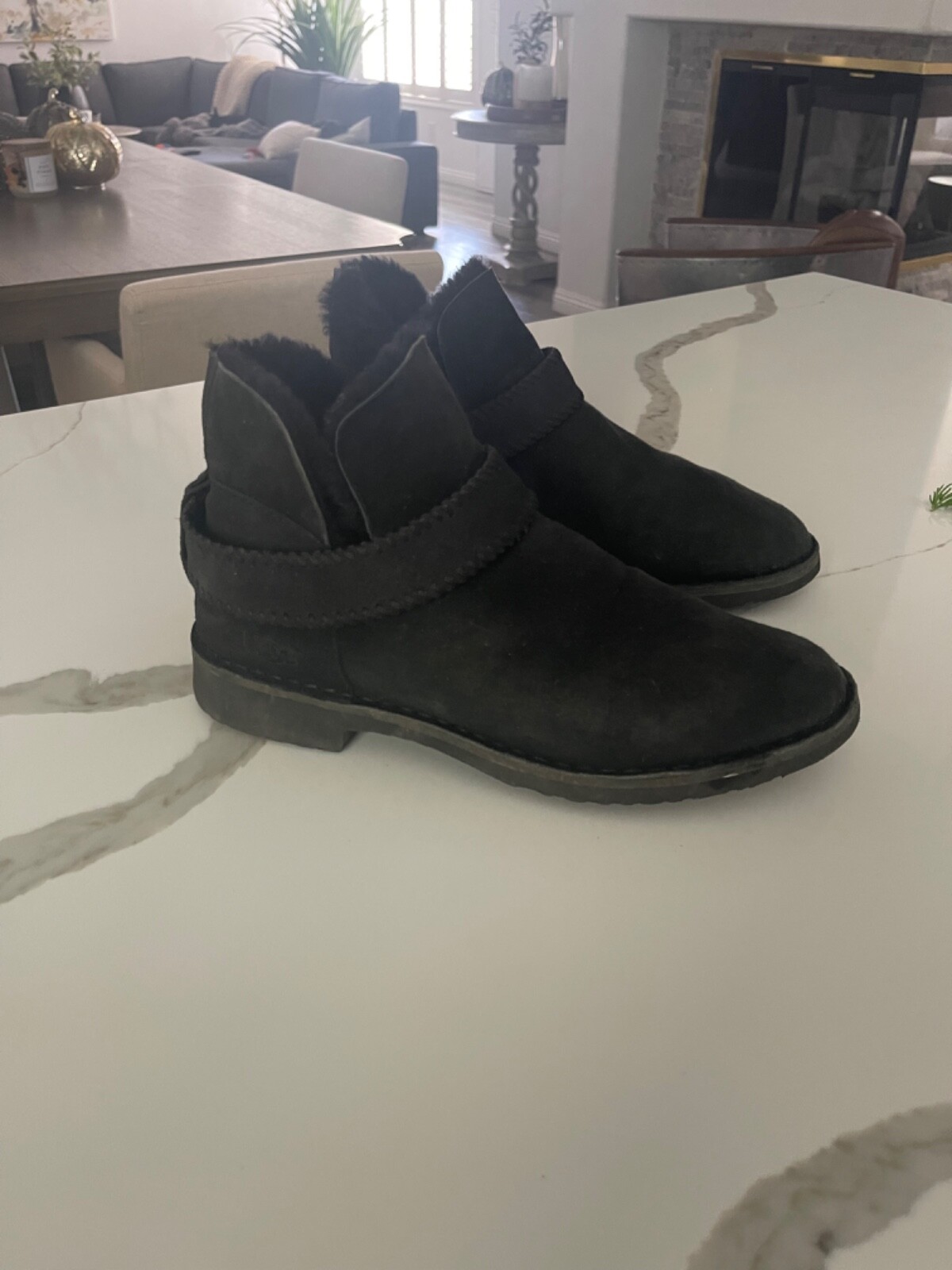 UGG Women's Mckay Ankle Boots Suede 1012358 Black Chestnut Grey | eBay