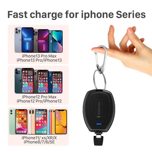Portable Mini Keychain Power Bank Emergency Charger For Iphone Series ...
