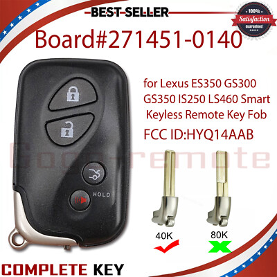 for Lexus ES350 GS300 GS350 IS250 LS460 Smart Keyless Remote Key Fob ...