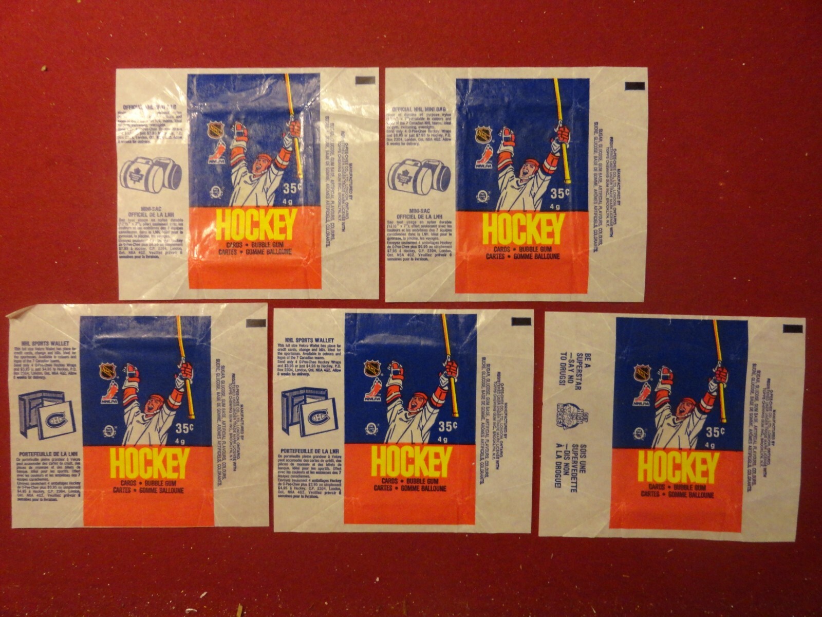 1986 OPC O-PEE-CHEE Hockey Wax Pack Wrapper Lot of 5 - Lot #3 | eBay