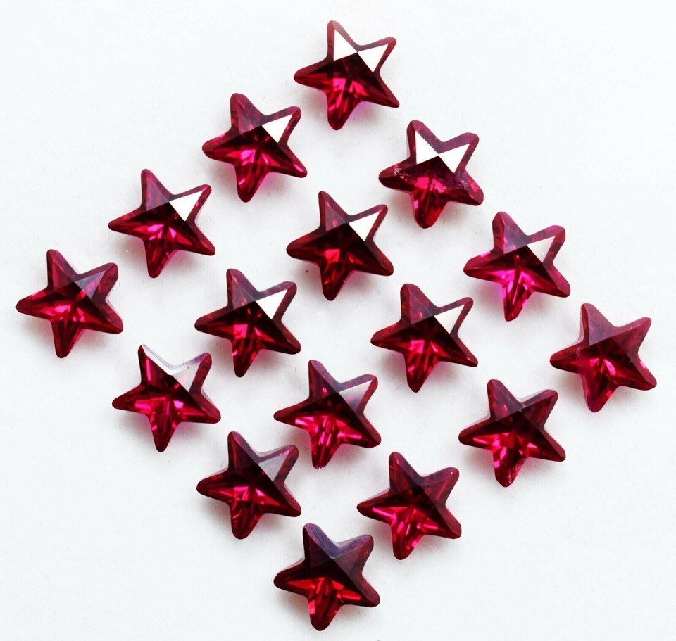 7 MM 16 Pcs Natural Red Ruby Star Cut Certified Loose Gemstone Lot | eBay