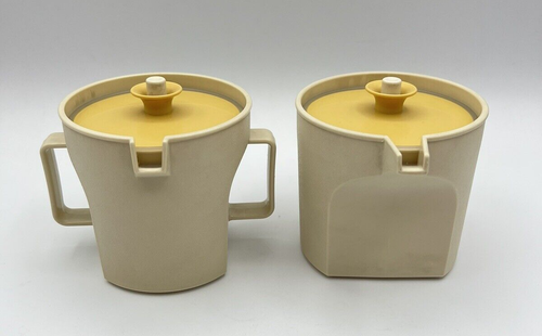 VTG Tupperware Creamer and Sugar Set with Push and Pull Button Top Lids ...