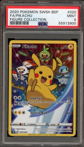 Pokemon Pikachu Sword & Shield Figure Coll. Full Art Promo SWSH020 PSA ...