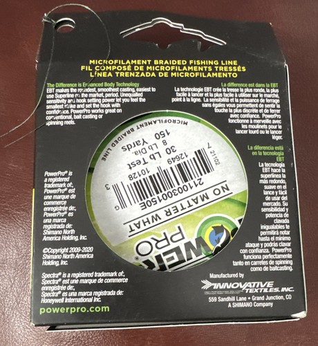 Fishing Line Spectra Fiber Braided Moss Green Power Pro 150 YARD 30LB ...
