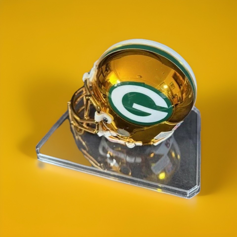 Riddell Series 2 Green Bay Packers Chrome Mini Helmet 24K Gold Plated ...