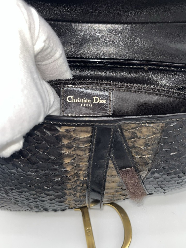 Dior Python Saddle Bag w/ Entrupy Certificate of Authenticity | eBay