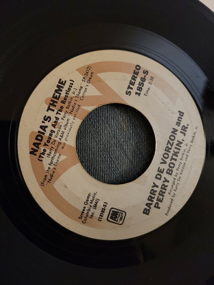 Barry DE VORZON & Perry Botkin Jr. Down The Line / Nadia's Theme A&M ...