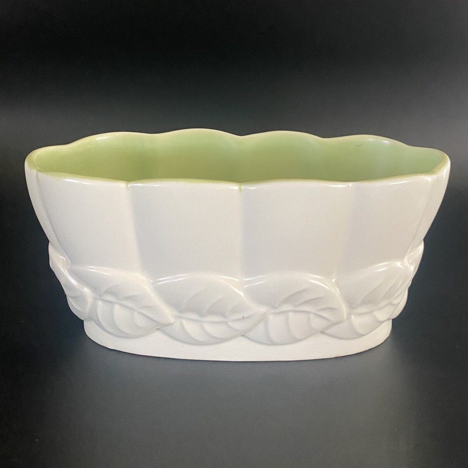 Vintage Red Wing Planter White Exterior Green Interior B 1402 | eBay