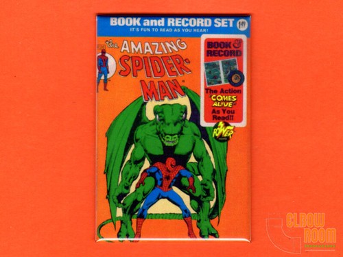 Spider Man vs. Dragon Men Power Records cover 2x3" fridge/locker magnet ...