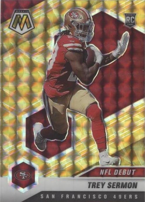 2021 Panini Mosaic - NFL Debut Trey Sermon #255 Reactive Yellow Mosaic ...