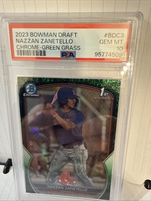 2023 Bowman Draft Chrome Green Grass Refractor SP /99 Nazzan Zanetello ...
