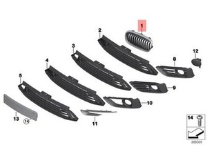 Genuine BMW F45 F46 Front Radiator Kidney Sport Grille Left OEM ...