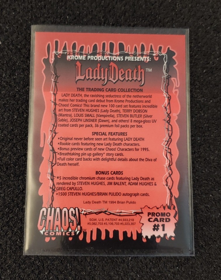 Krome Productions Lady Death Promo Card #1 Autographed Brian Pulido ...