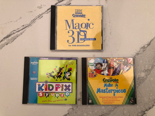 Lot of 3 Children’s Creative PC Games: KID PIX, CRAYOLA MAGIC 3D ...