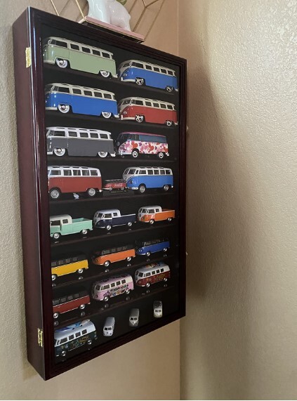 Car Display Case Black 16 Pcs Diecast 1/24 Scale 1:24 Collection Shelf ...