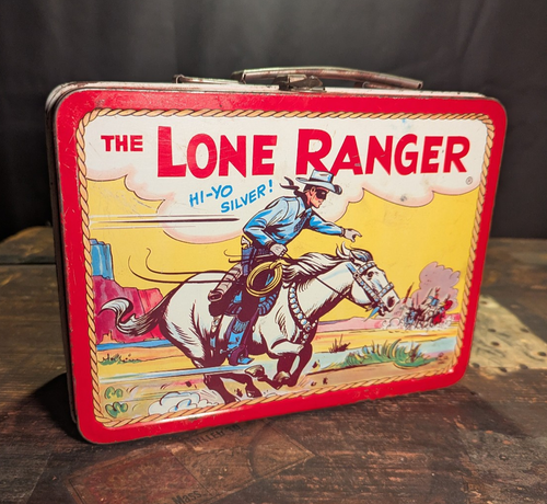 Vintage 1954 original The Lone Ranger red Metal Lunchbox by ADCO ...