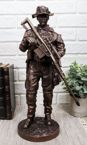 Large Modern Military Marine Sniper Soldier Statue 13"Tall Marksman ...