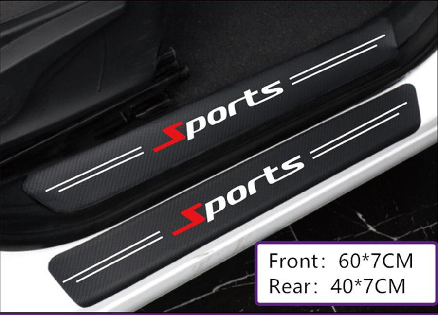 Car Front Rear Door Scuff Sill Cover Carbon Fiber Look Plate Panel ...