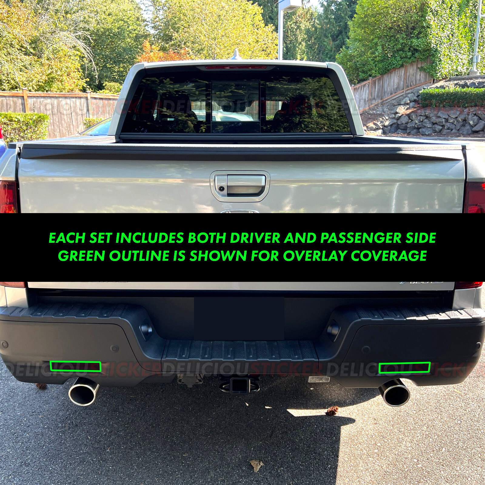 Fits 2019-2025 Honda Ridgeline Rear Reflectors SMOKE Tint Overlays ...