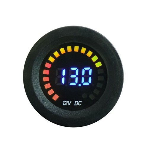 Panel Mount Digital Volt Meter, Blue LED DVM w/Graphic Display, 12 VDC ...