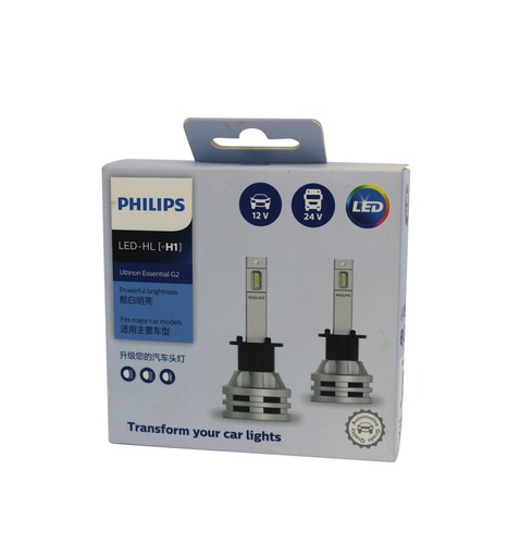 Genuine PHILIPS LED H1 Ultinon Essential G2 12/24v 6500K Bright White ...