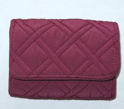 VERA BRADLEY Purple Microfiber Tri-Fold Wallet Snap Flap Closure EXC | eBay