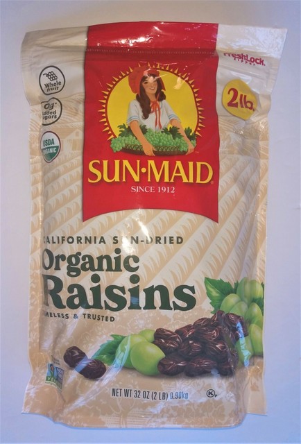 Sun Maid Organic California Raisins 2 Bags (2 LB Each Total 4 Lbs) for ...