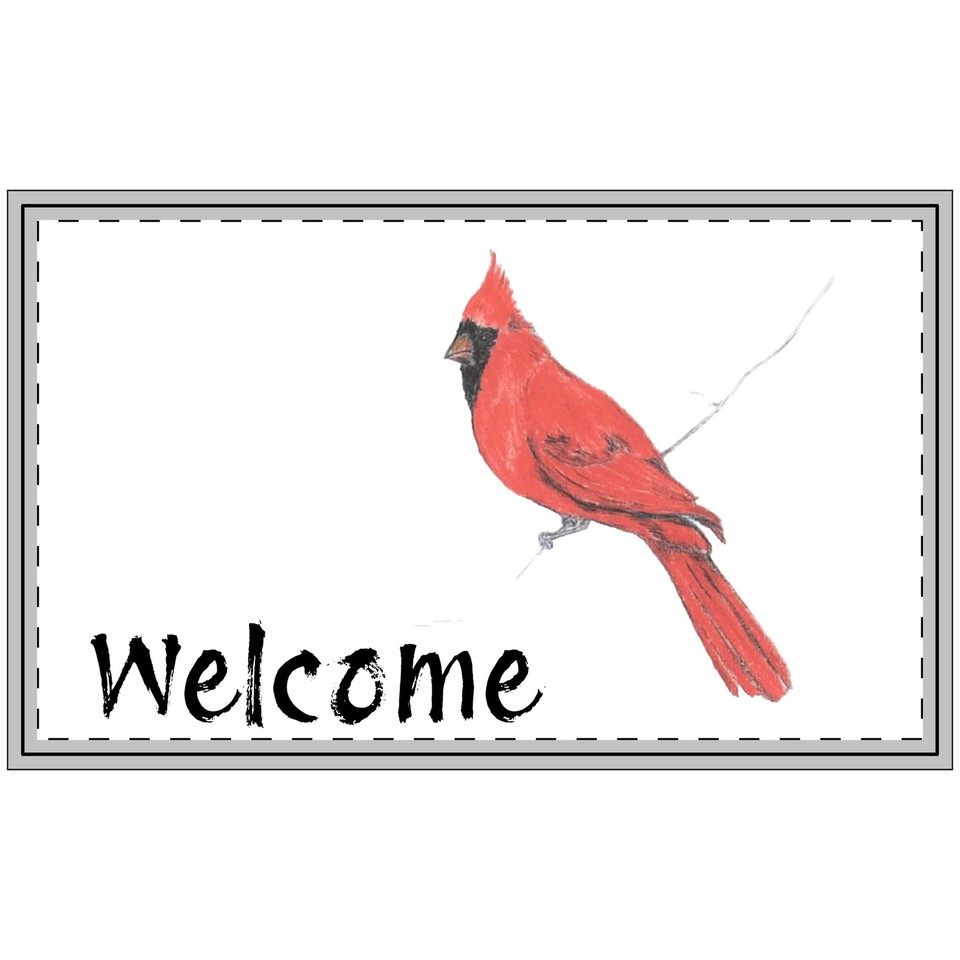 Cardinal Welcome Doormat, Cute Door Mat, Home Décor, Housewarming Gift ...