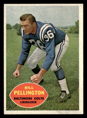 Bill Pellington 1960 Topps Rookie Card #8 Baltimore Colts | eBay