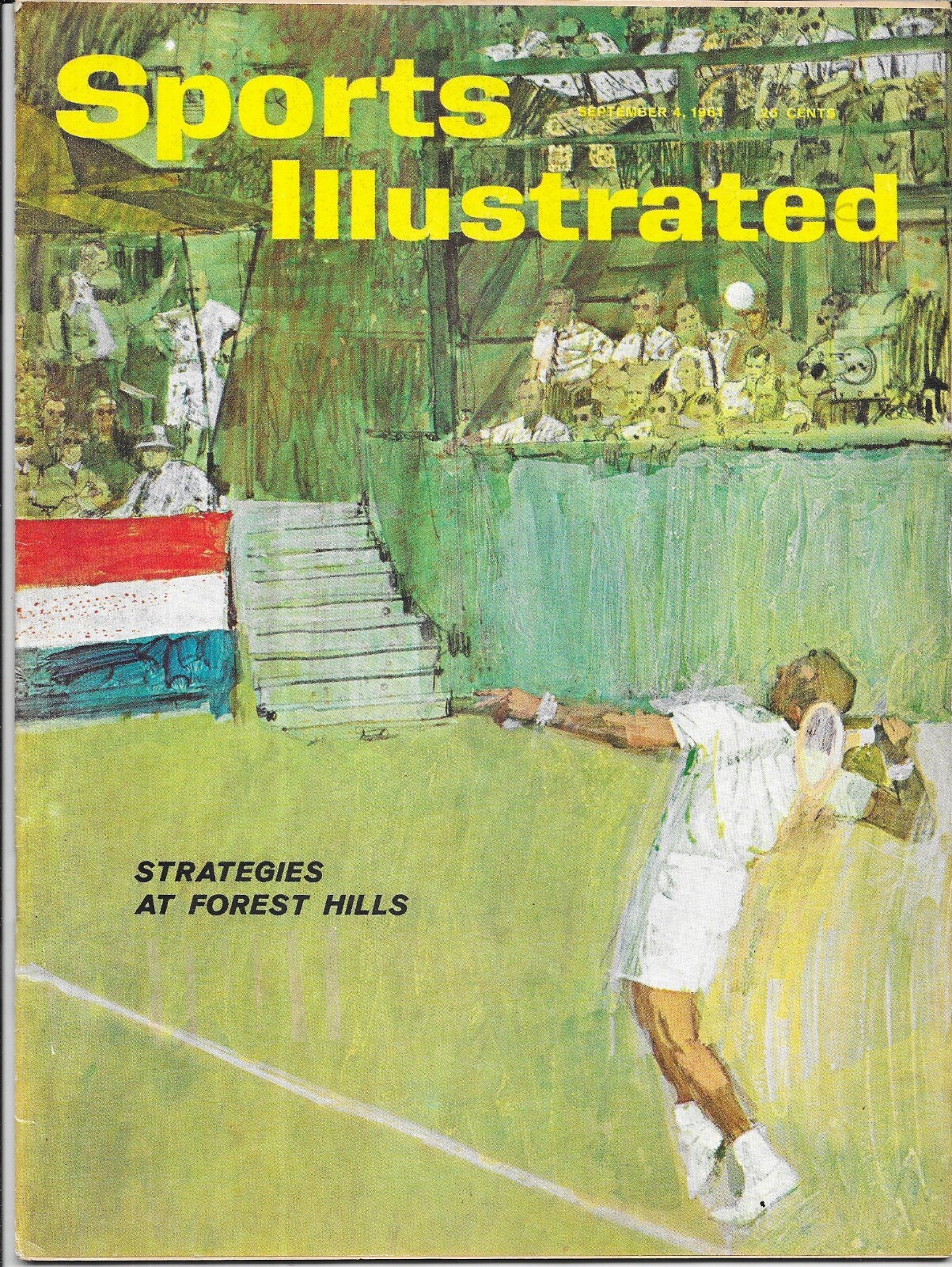 Sports Illustrated 1961 US OPEN Tennis BILL TALBERT artist Bernard ...