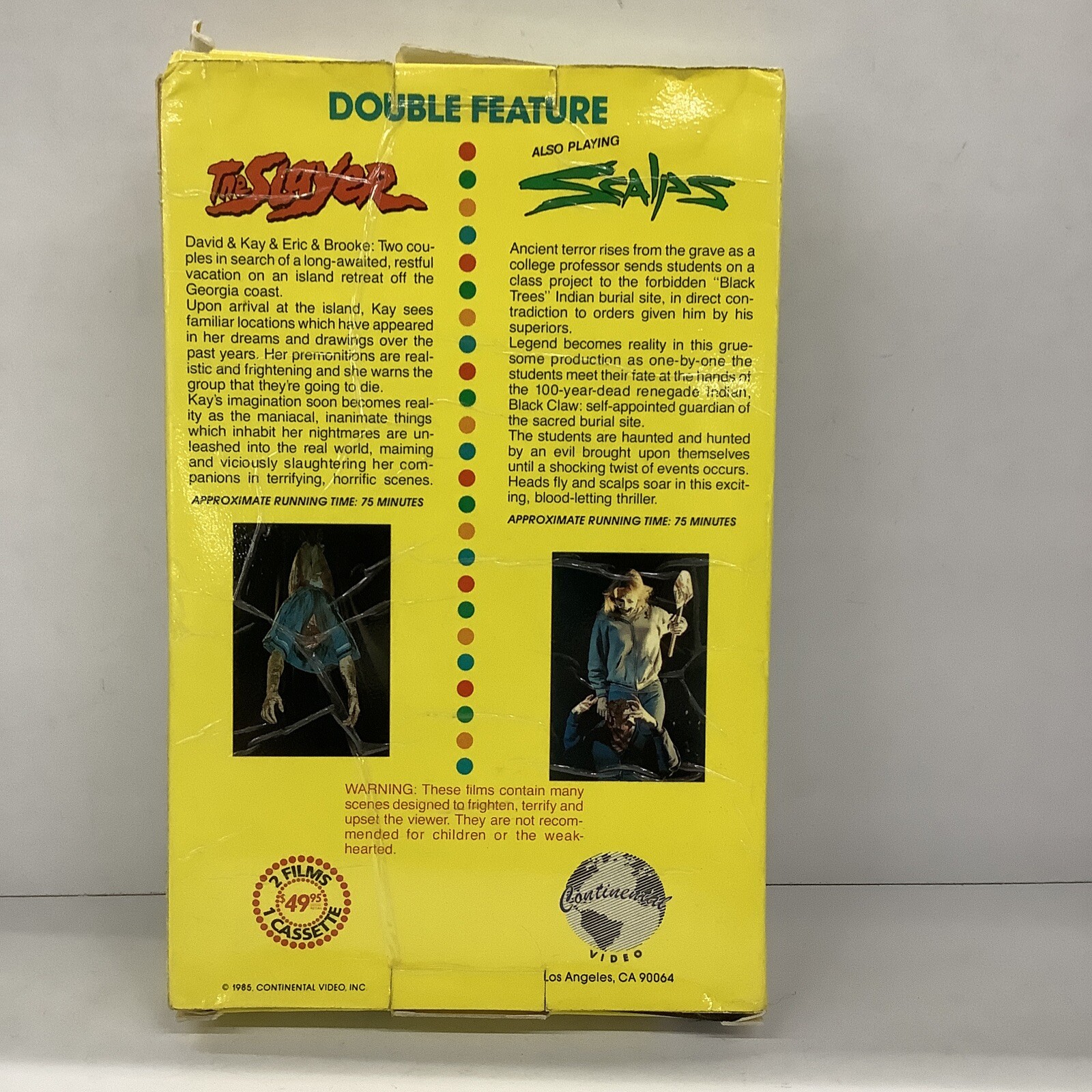 The Slayer / Scalps (1985 BETA) NOT VHS—Continental Big Box—Horror ...