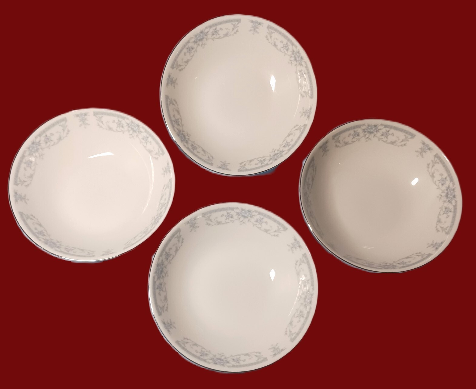#226 SHEFFIELD Porcelain Fine China BLUE WHISPER Soup Bowls Size 6 1/4 ...