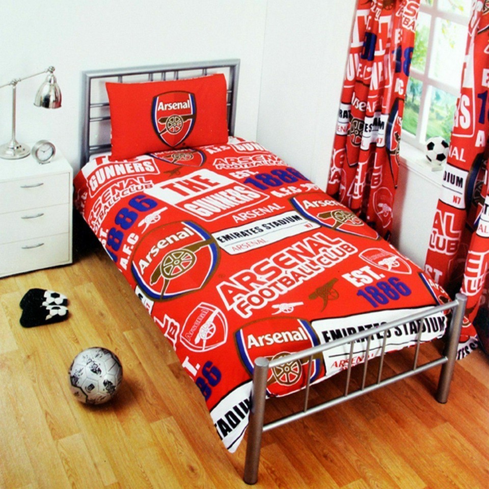 ARSENAL FC DUVET COVER SET CUSHION OFFICIALLY LICENSED SELECTION | eBay UK
