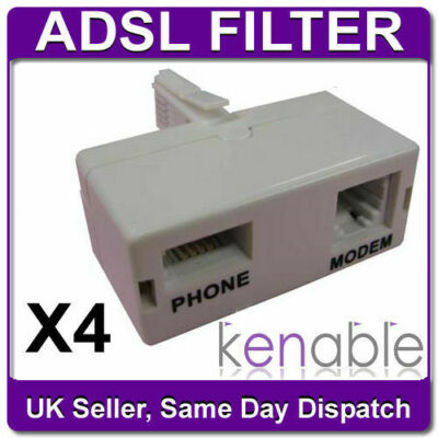 4 x ADSL Filter/Splitter Broadband MicroFilter DSL | eBay