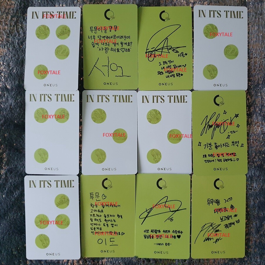 ONEUS in its time RAVN Seoho Leedo Hwanwoong Keonhee Xion photocard ...