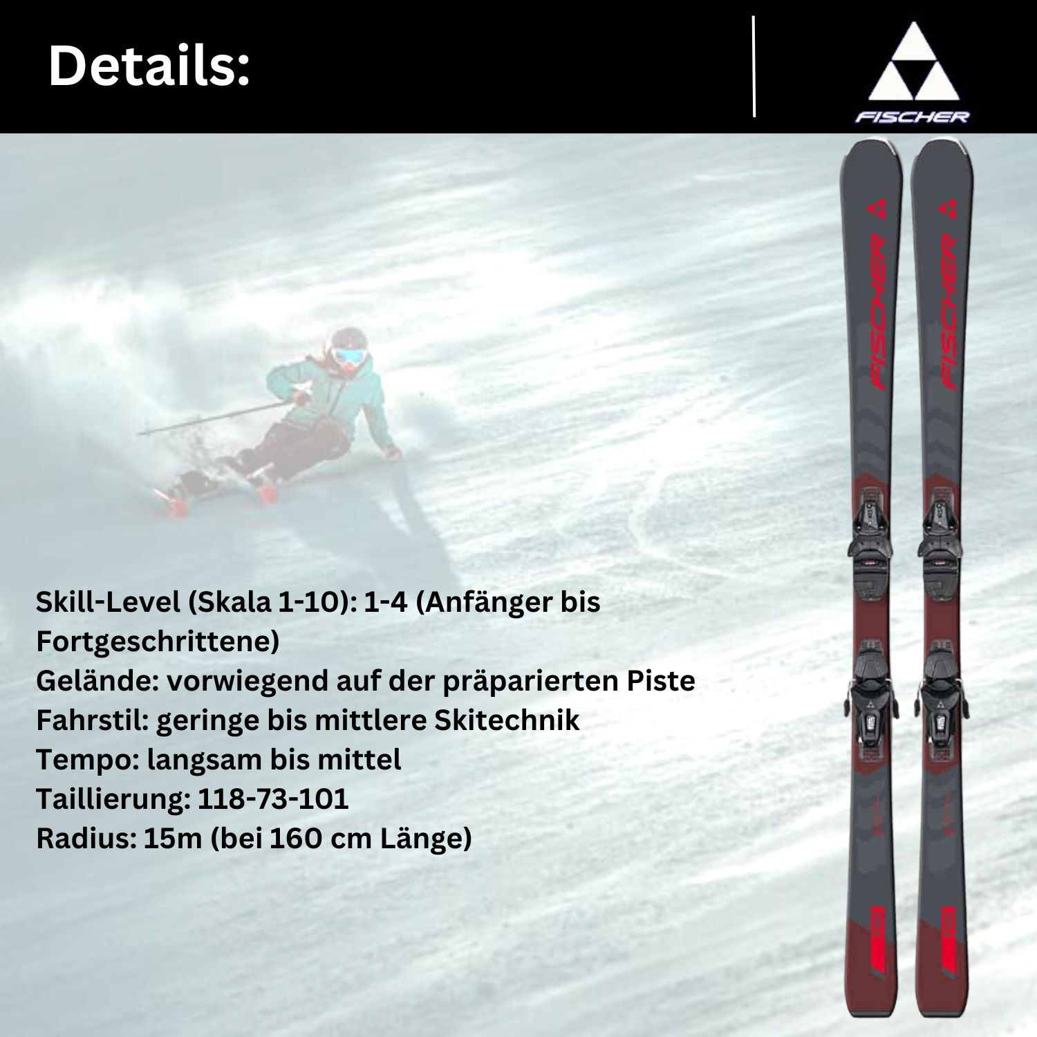 Ski Fischer RC Fire SLR On-Piste-Rocker 2024 + Bindung RS9 SLR Z2,5-9 ...