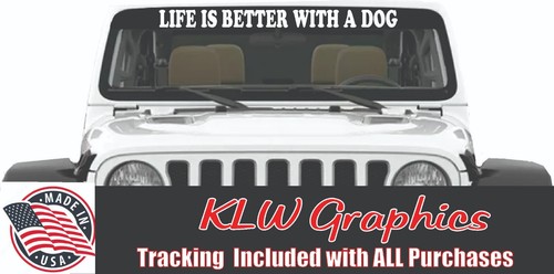 Life is Better With A Dog Decal Sticker Kennel Tray Family Pet K9 ...