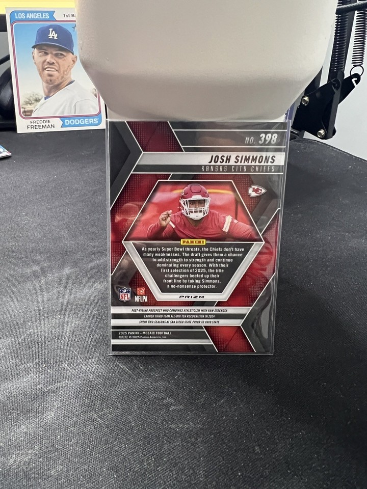 2025 Panini Mosaic Football Green Mosaic Josh Simmons (RC) Chiefs #398 ...