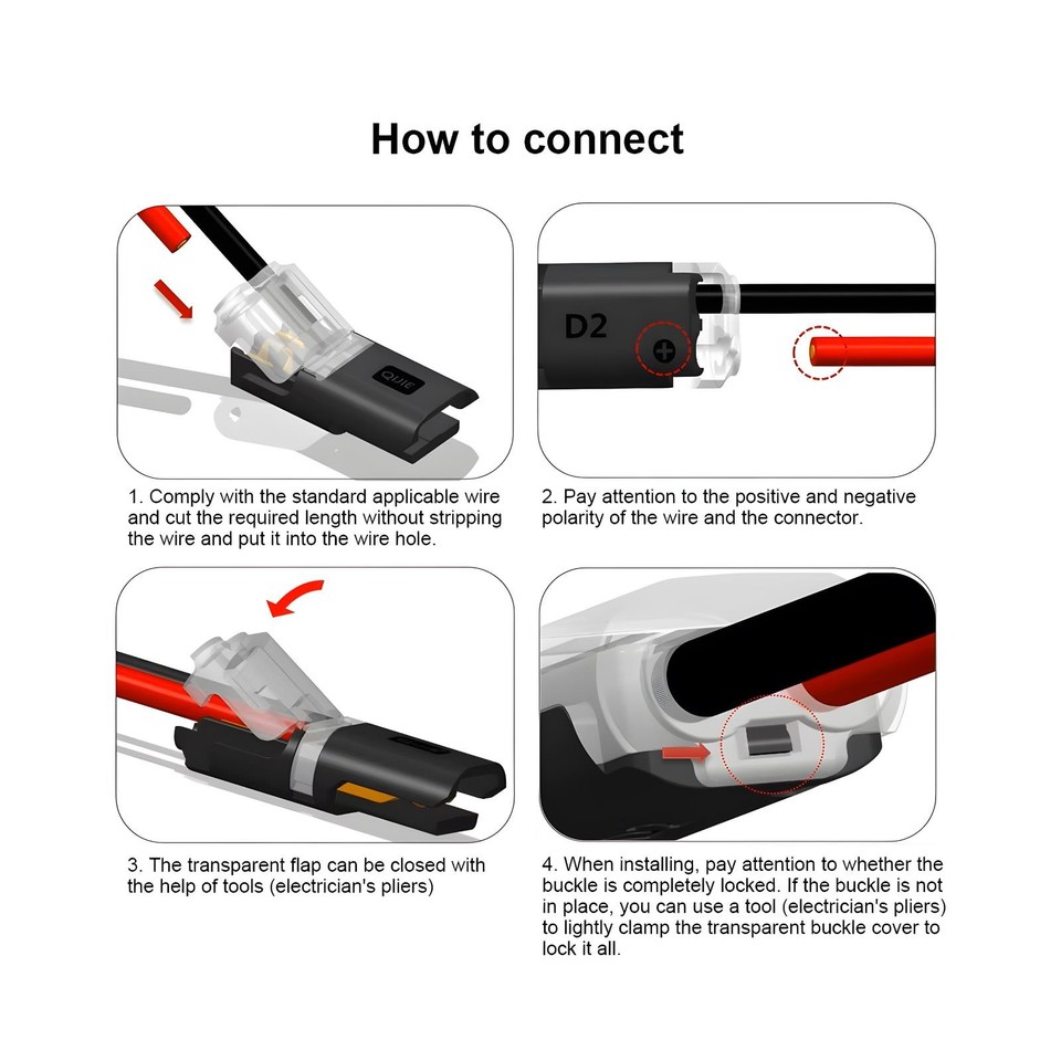 Quick Splice Connector 12V Wire Connectors 10Pcs Dual Wire Crimp ...