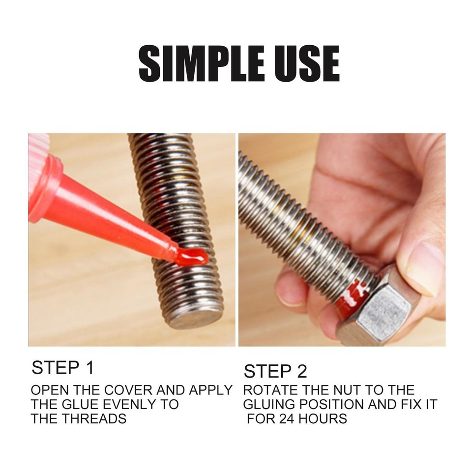 50ml 243 Thread Lock Blue Bolt Stud Fast Fix Screw Glue Nut Compound ...