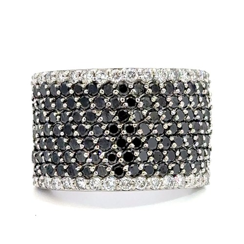 EFFY Caviar 14K White Gold White and Black Diamond Ring Size 8 | eBay