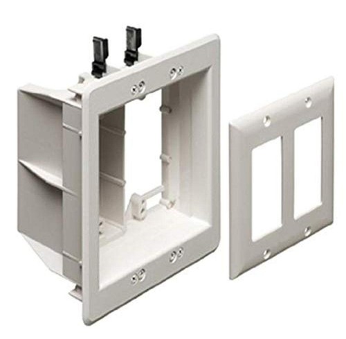 Arlington TVBU505-1 Recessed TV Box Wall Plate Kit Paintable 2-Gang ...