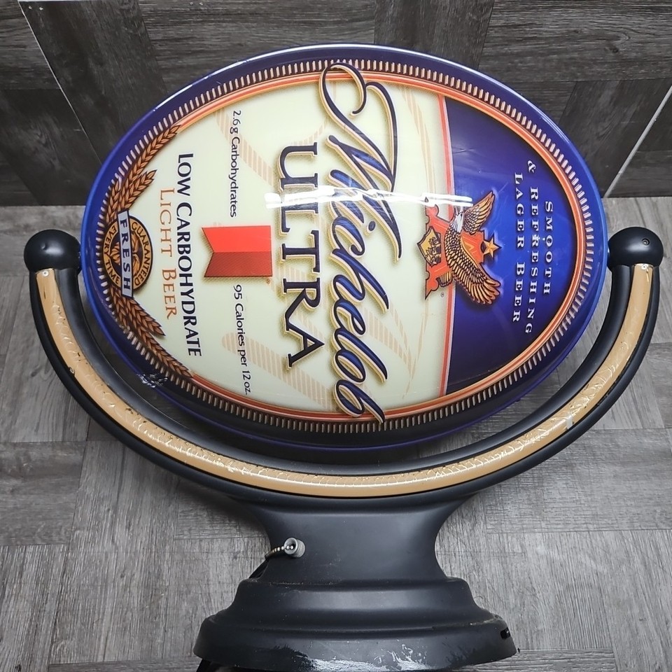 Michelob Ultra Beer Revolving Light Up Sign Missing Hang Bracket & Does ...