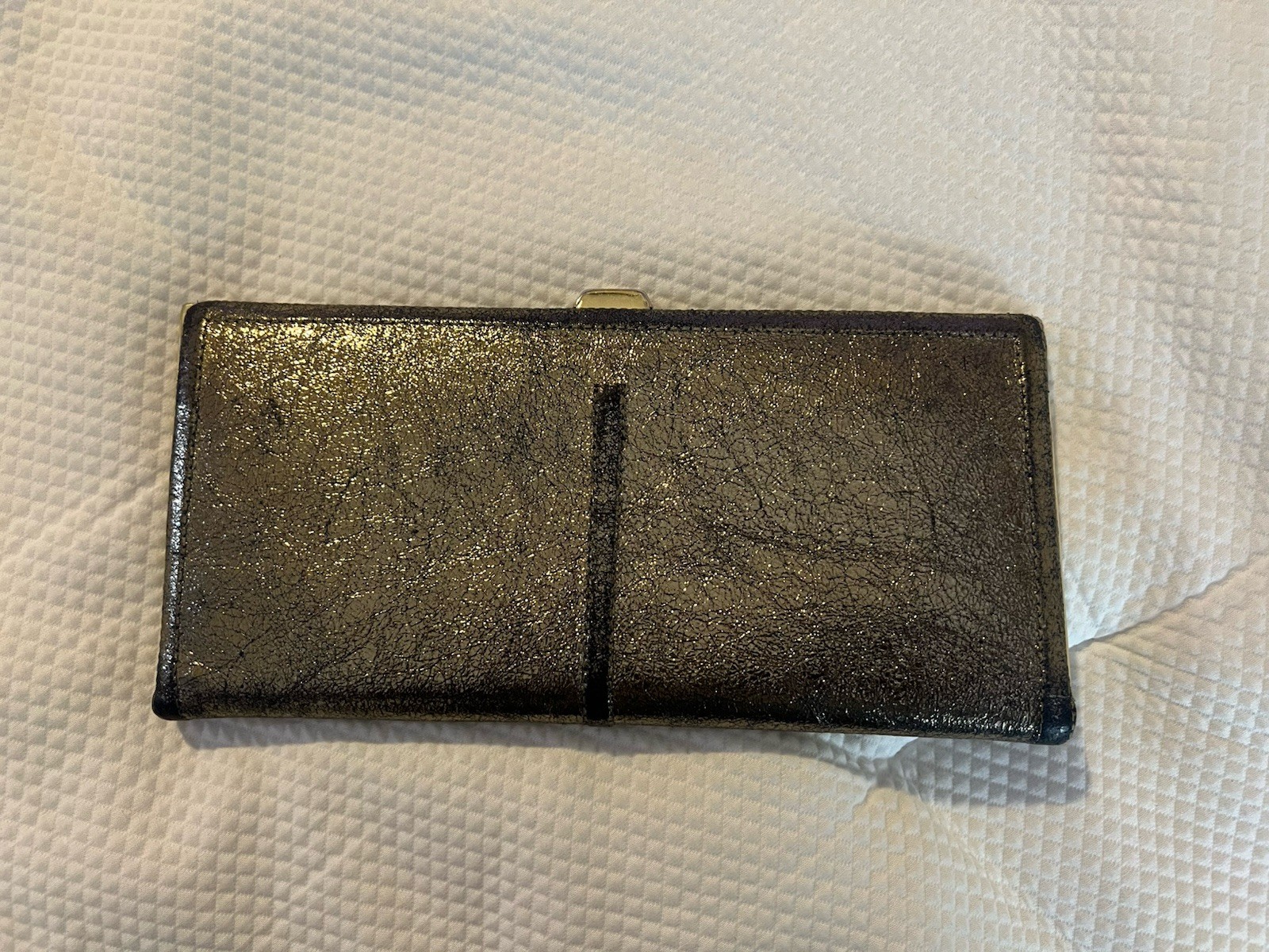 LODIS Clutch Wallet Gold Shimmer Leather Framed - Gem