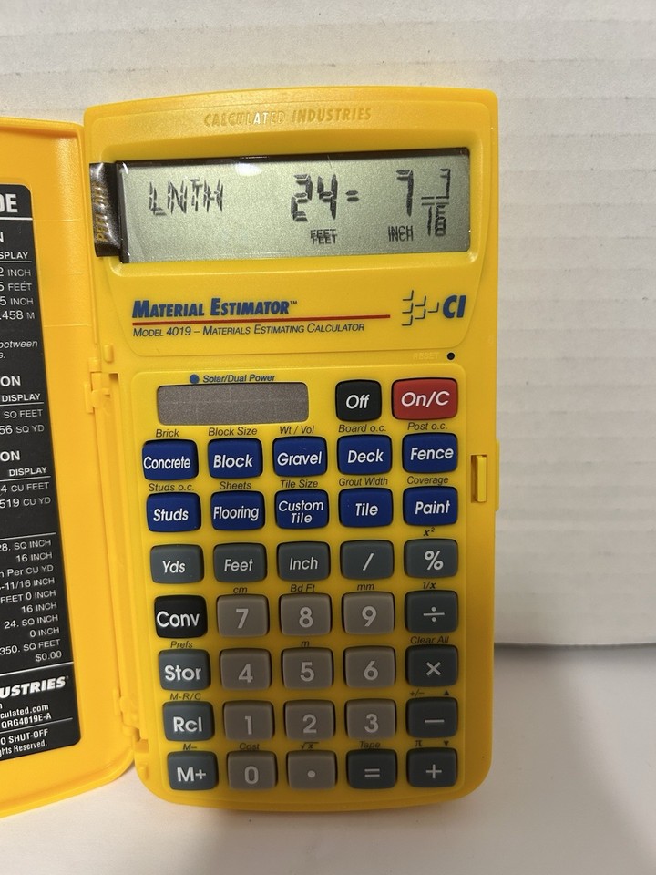 Calculated Industries Model 4019 Building Material Estimator Calculator ...