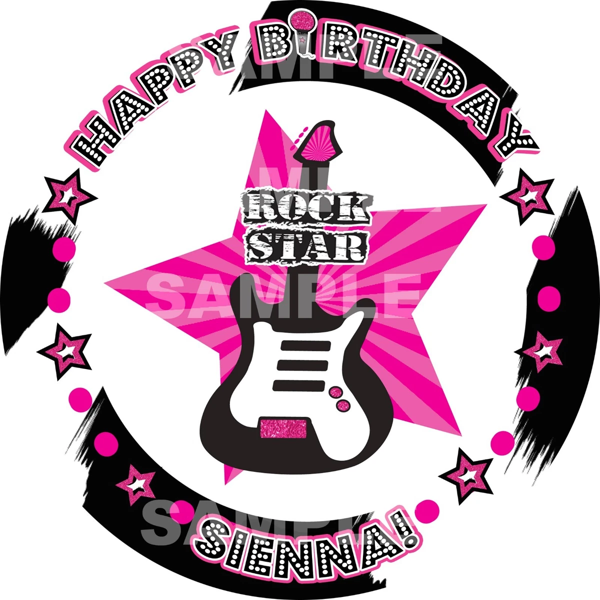 Rock Star Birthday Cake Toppers